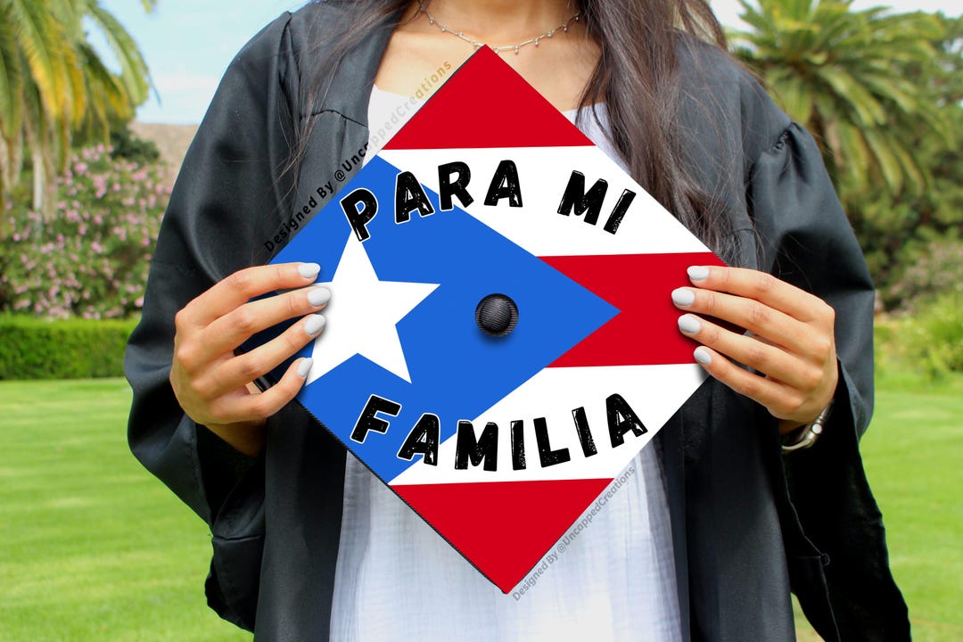 Puerto Rican Grad Cap Design | CARDSTOCK Printed Cap Topper | Puerto ...