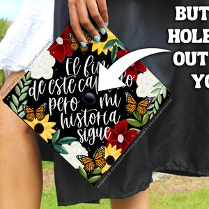 Spanish Grad Cap Design, | CARDSTOCK Printed Cap Topper | Butterfly ...