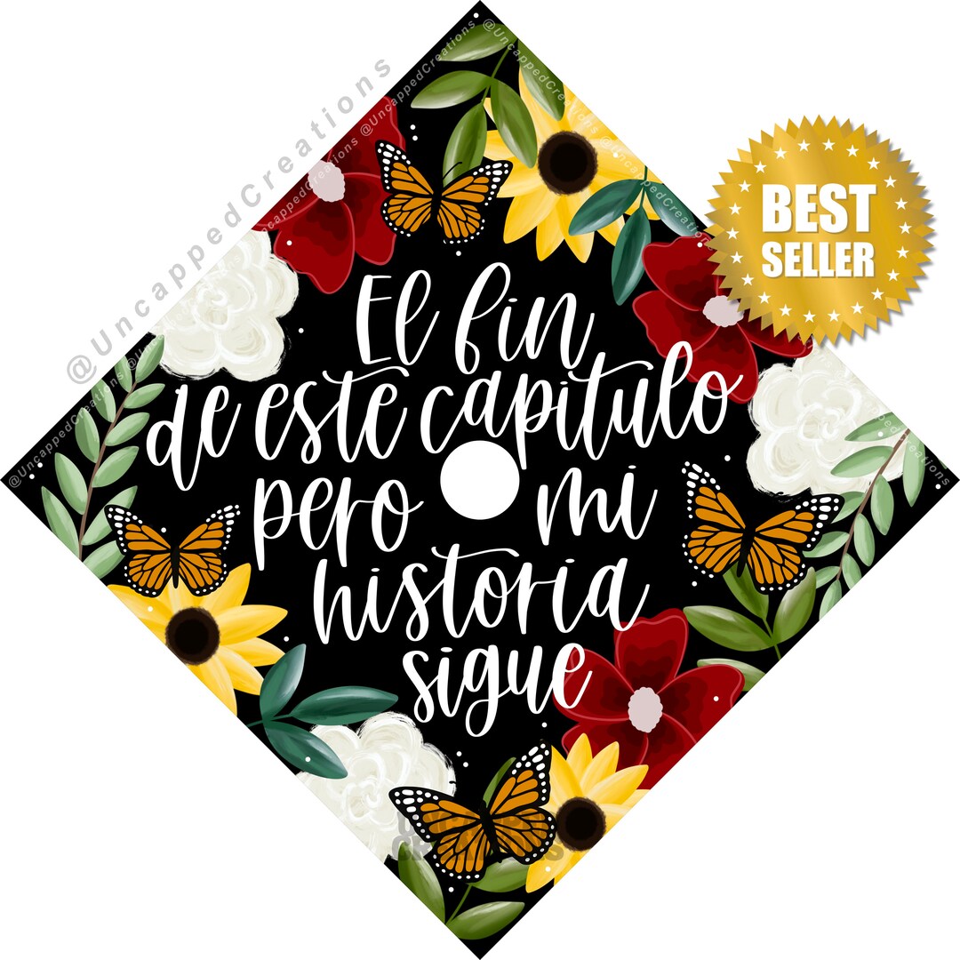 Spanish Grad Cap Design, CARDSTOCK Graduation Cap Design Butterfly Grad ...