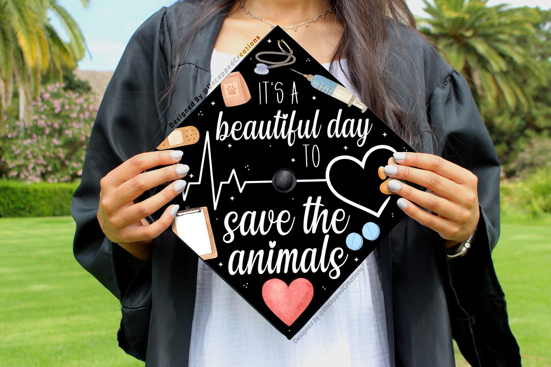 Vet Tech Graduation Cap | PRINTED Grad Cap Topper | Last Minute Grad ...