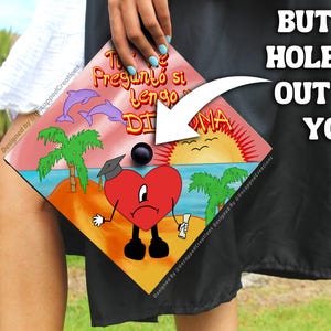 Titi Me Pregunto Grad Cap Design | CARDSTOCK Printed Cap Topper | Bad ...