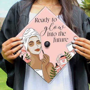 Esthetician Grad Cap Design | CARDSTOCK Printed Cap Topper | Skincare ...