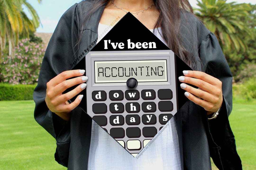 Accounting Grad Cap Design | CARDSTOCK Printed Cap Topper | Filing ...