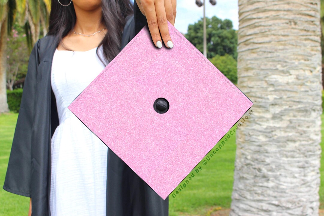 Pink Glitter CARDSTOCK for Grad Cap | BLANK Template | Glitter Grad Cap ...