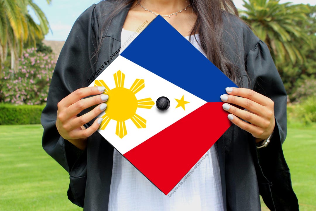 Philippines Flag Grad Cap Design | CARDSTOCK Printed Cap Topper | Guy ...