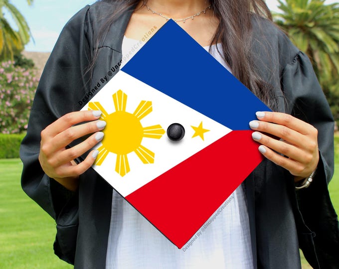 Philippines Flag Grad Cap Design | CARDSTOCK Printed Cap Topper | Guy ...