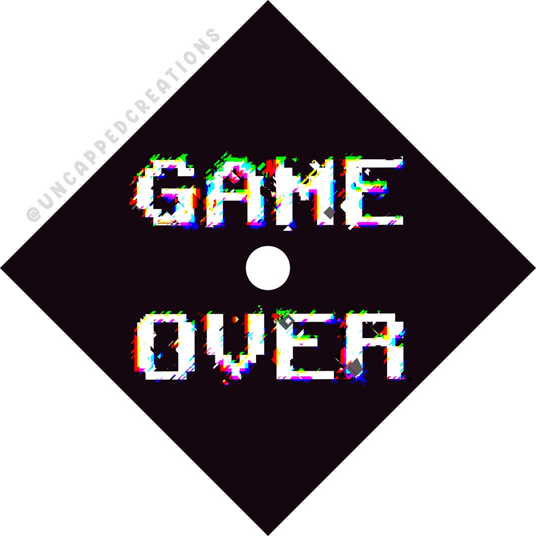 Gamer Grad Cap Topper PRINTED Graduation Cap Design Video - Etsy