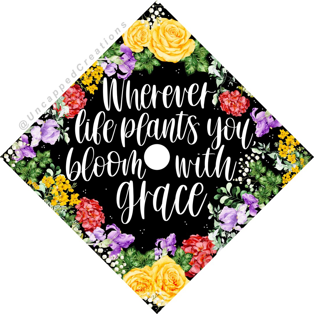 Flower Grad Cap Design CARDSTOCK Graduation Cap Design - Etsy