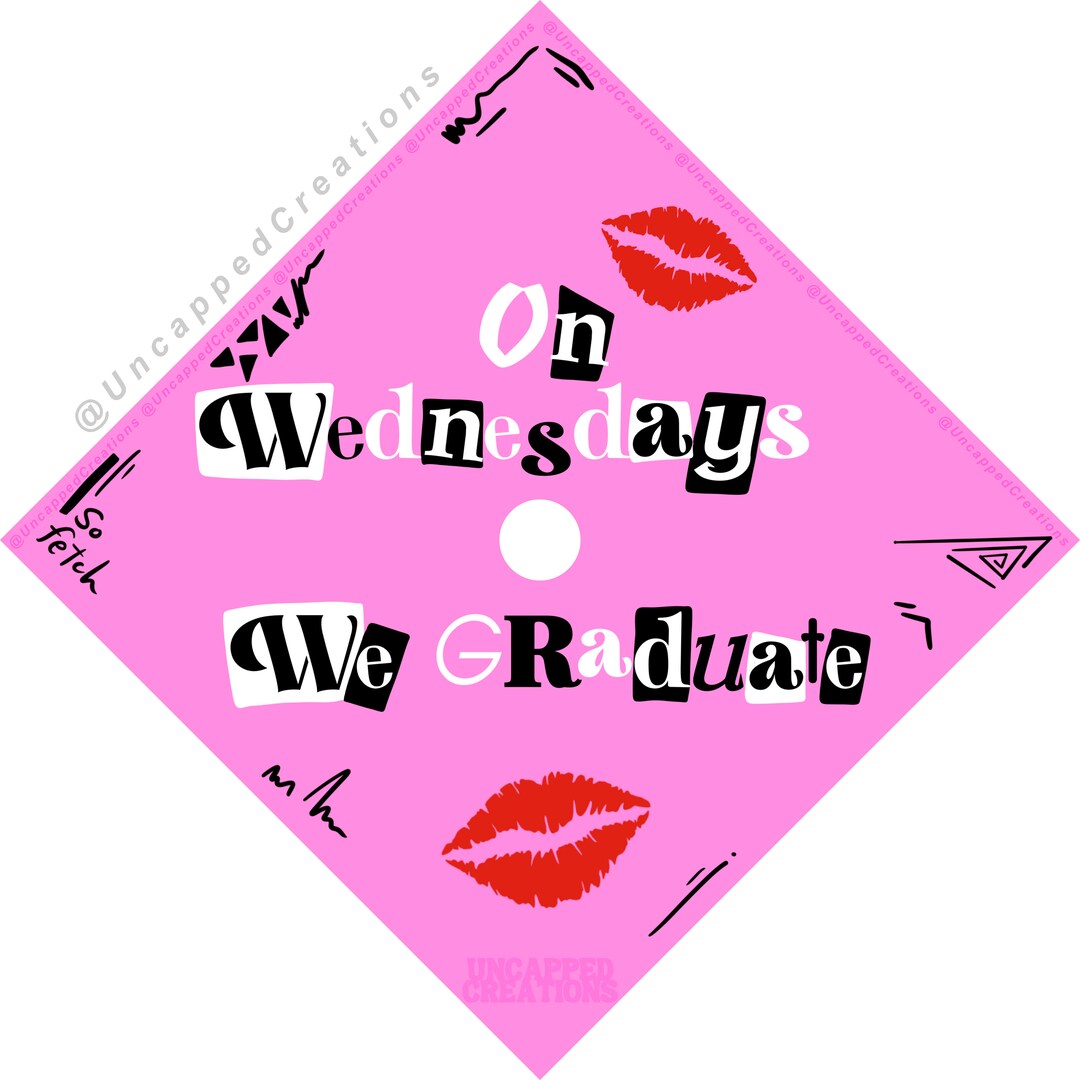 Mean Girls Grad Cap Design CARDSTOCK Graduation Cap Design Burn Book ...
