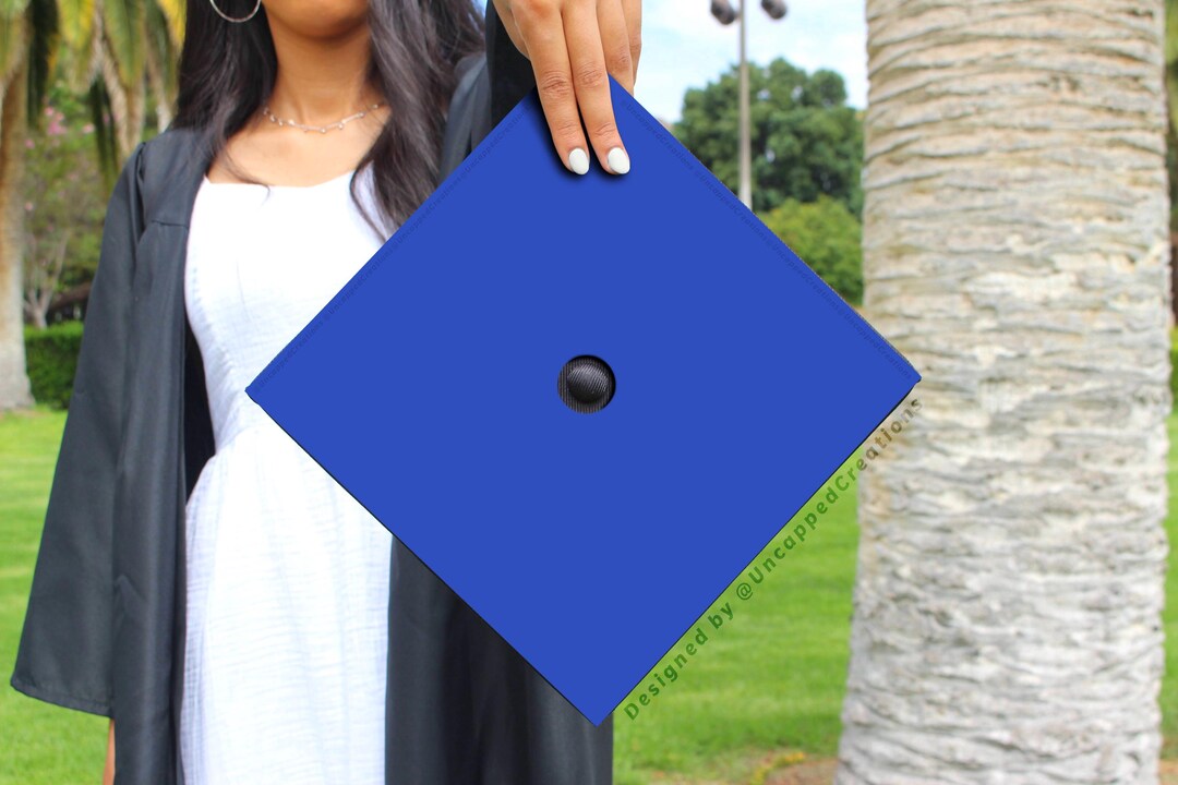 Blue CARDSTOCK for Grad Cap | BLANK Template | Diy Grad Cap, How to ...