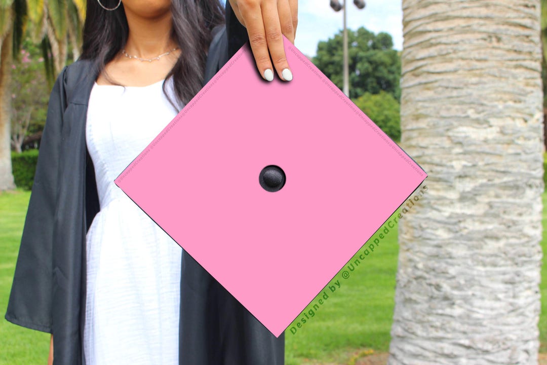 Pink CARDSTOCK for Grad Cap | BLANK Template | Pink Grad Cap, Diy Grad ...