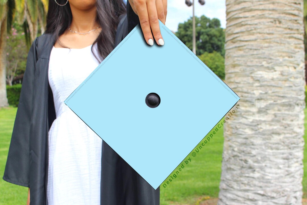 Light Blue CARDSTOCK for Grad Cap | BLANK Template | Diy Grad Cap, How ...