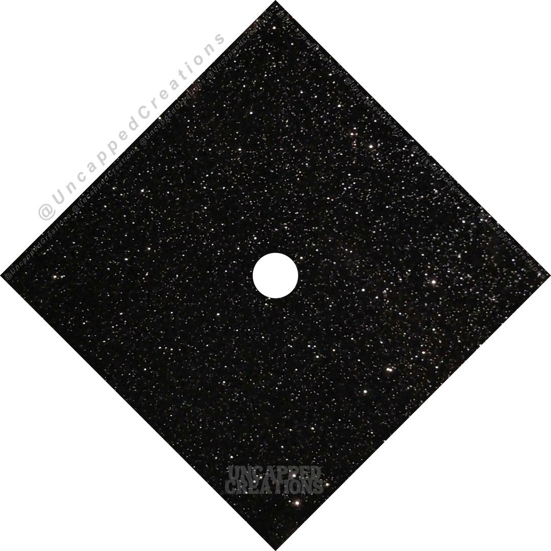 Black Glitter CARDSTOCK for Grad Cap BLANK Template Black Glitter Grad ...