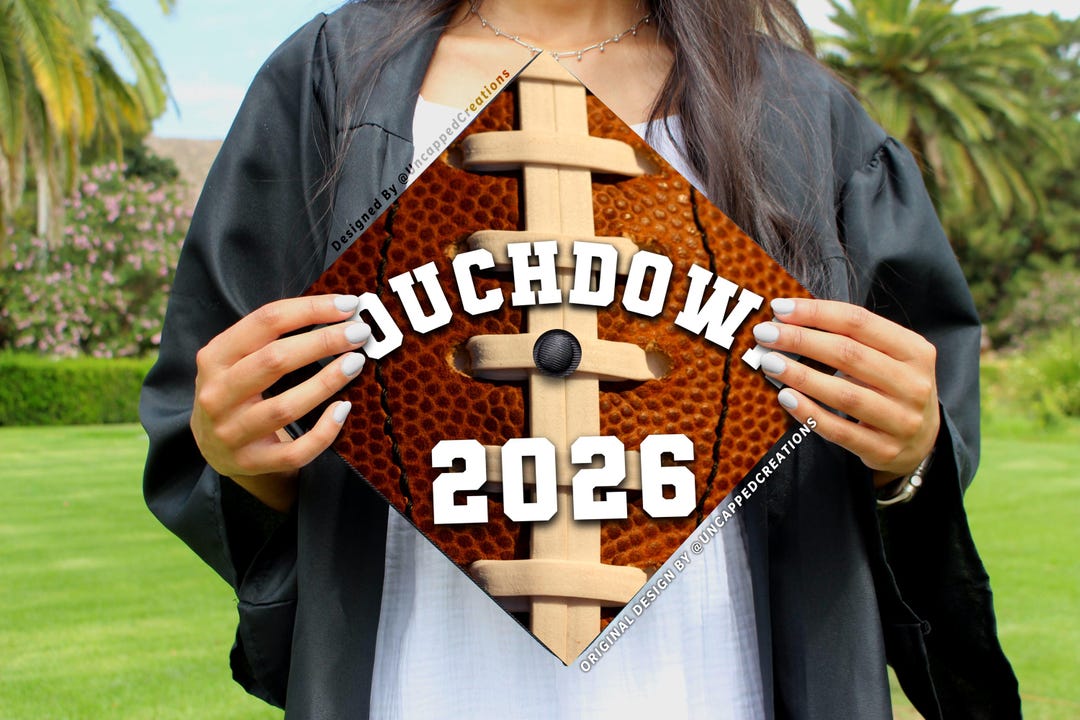 Football Graduation Cap | PRINTED Grad Cap Topper | Last Minute ...