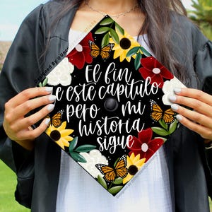 Spanish Grad Cap Design, | CARDSTOCK Printed Cap Topper | Butterfly ...