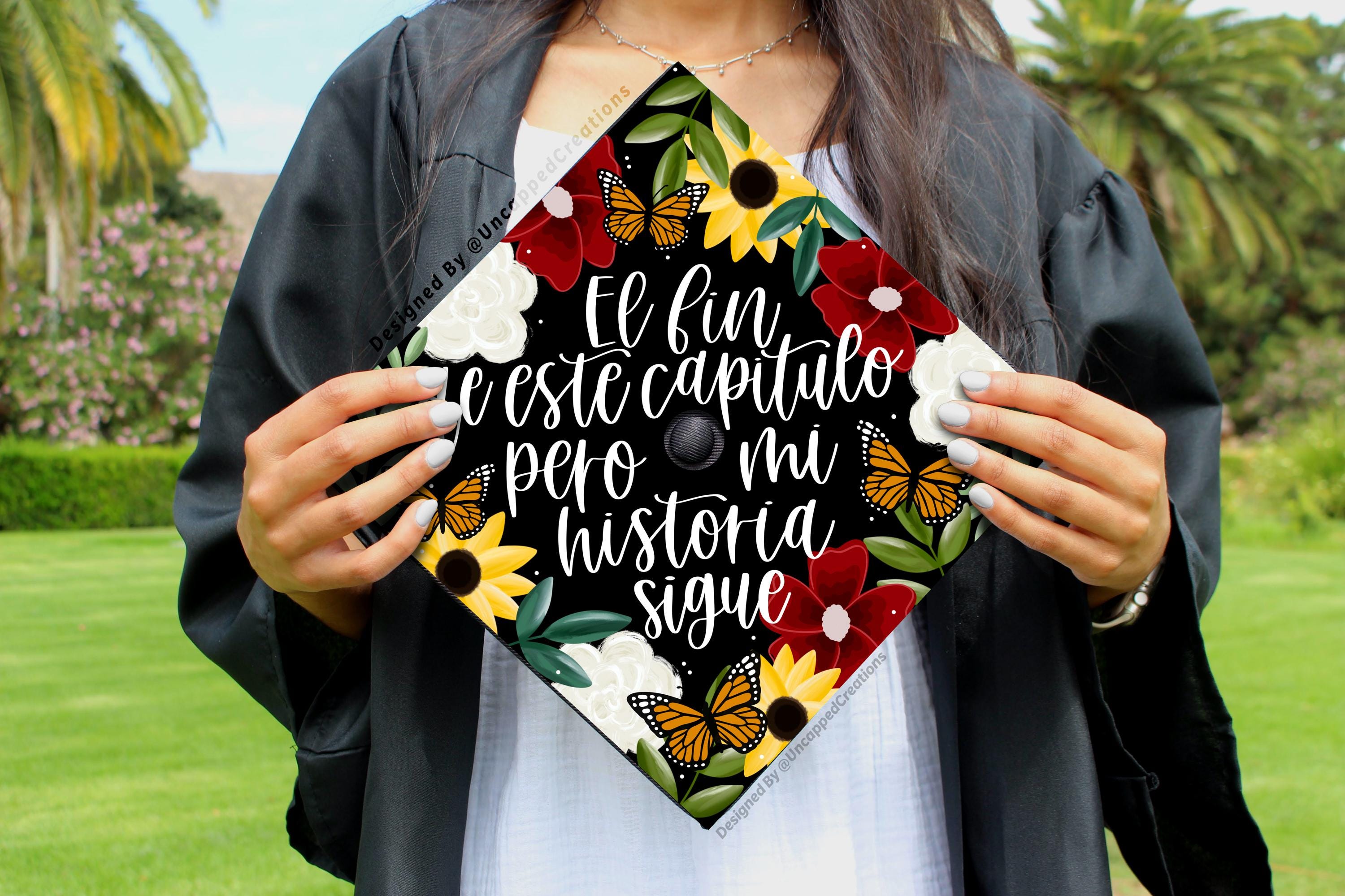 Spanish Grad Cap Design, CARDSTOCK Graduation Cap Design Butterfly Grad ...