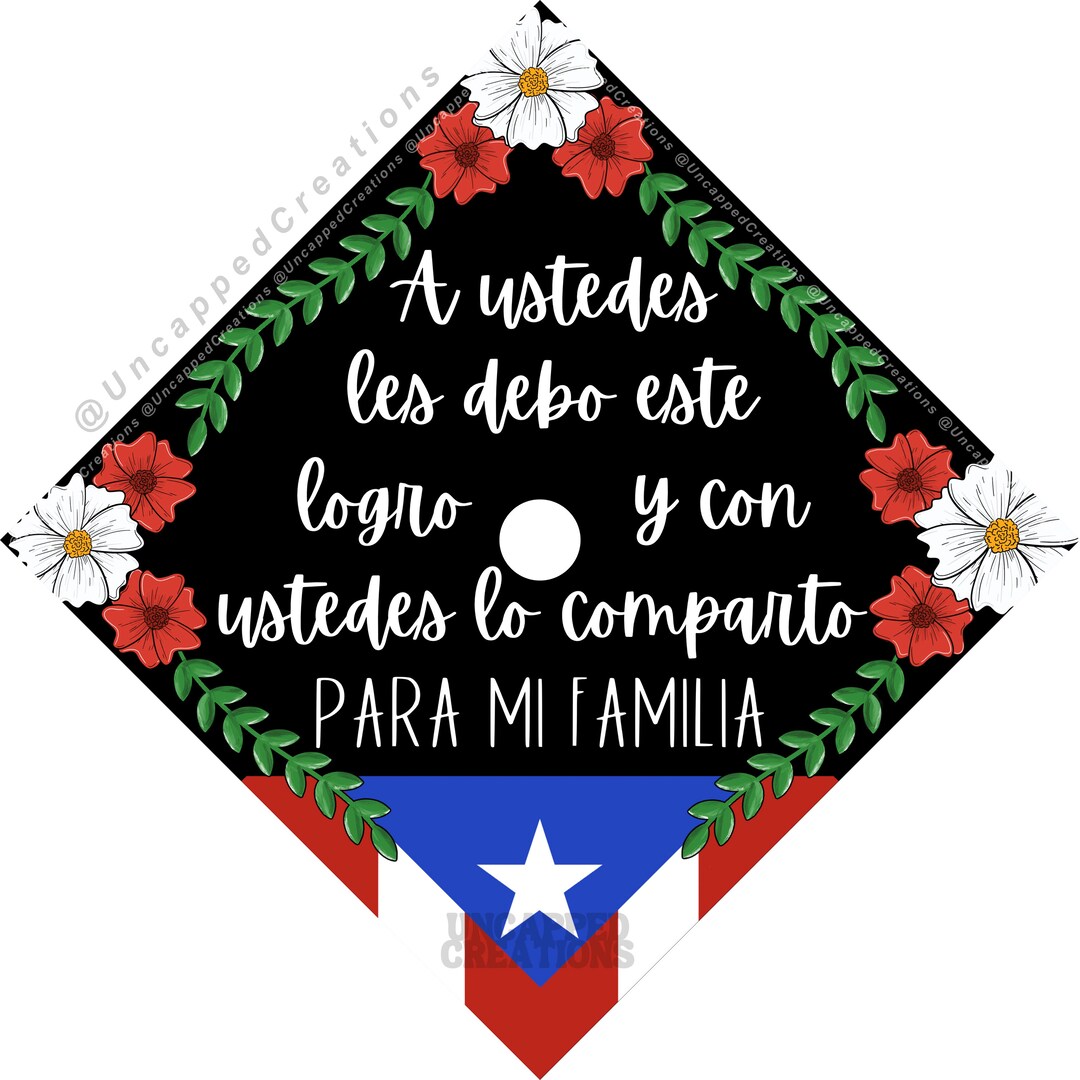 Puerto Rican Grad Cap Design CARDSTOCK Graduation Cap Design Red ...