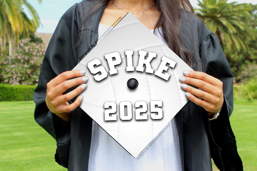 Volleyball Grad Cap Topper: Sports Graduation (printed Cardstock) - Etsy