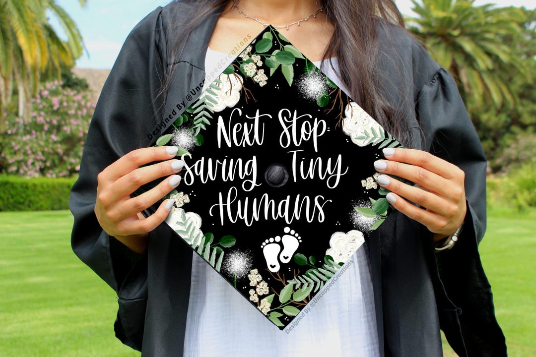 Peds Nurse Grad Cap Topper: Floral Cardstock Design - Etsy