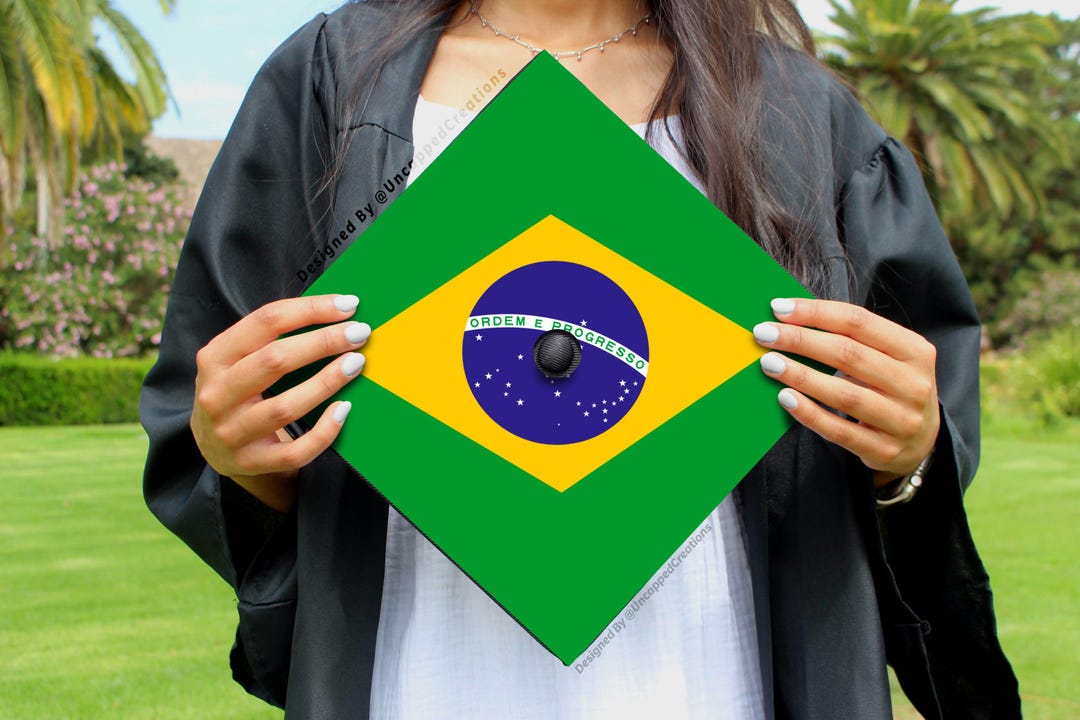 Brazilian Graduation Cap | PRINTED Grad Cap Topper | Last Minute ...