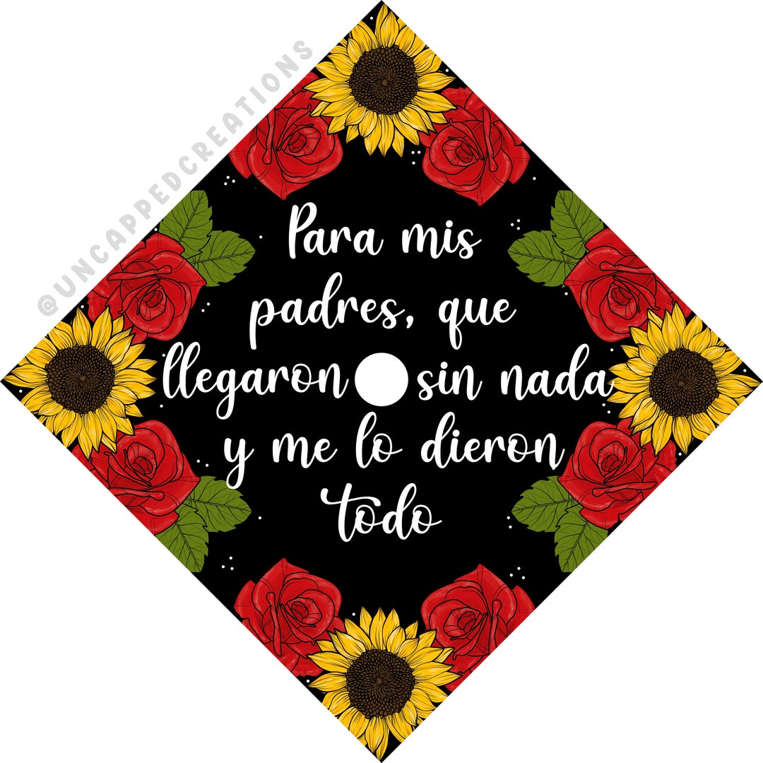 Sunflowers and Roses Grad Cap Topper PRINTED Graduation Cap - Etsy