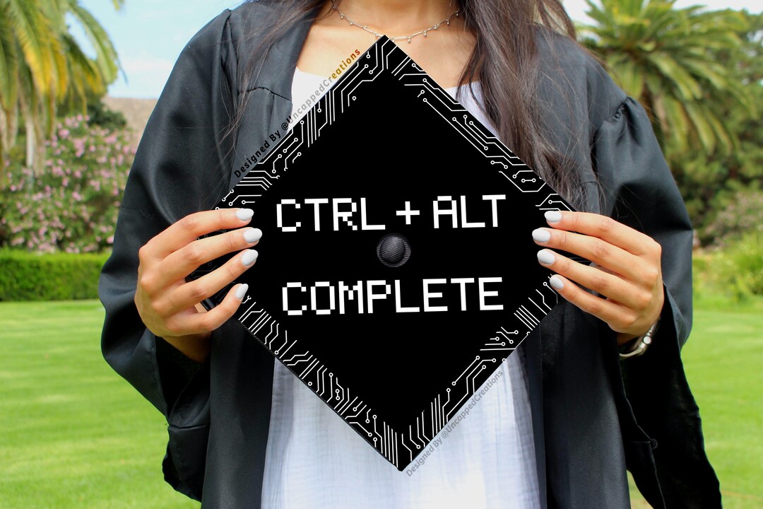 Engineer Grad Cap Topper: CTRL ALT COMPLETE Cardstock Design - Etsy