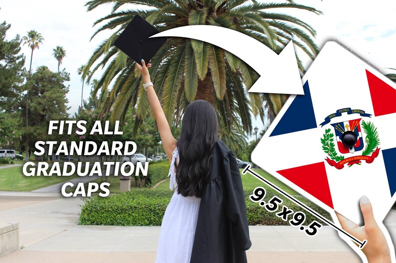 Dominican Flag Grad Cap CARDSTOCK Graduation Cap Design Dominican Flag ...