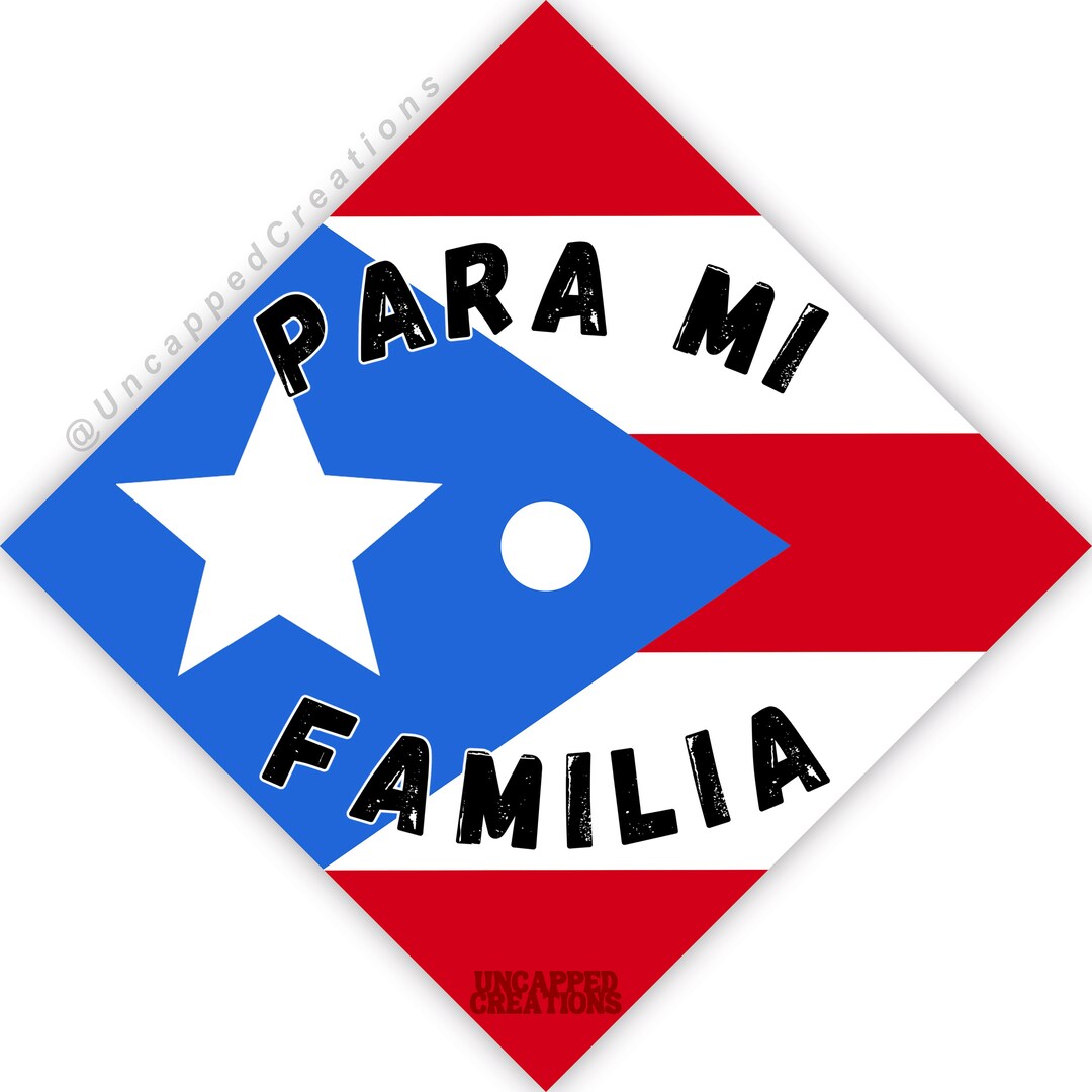 Puerto Rican Grad Cap Design CARDSTOCK Graduation Cap Design - Etsy