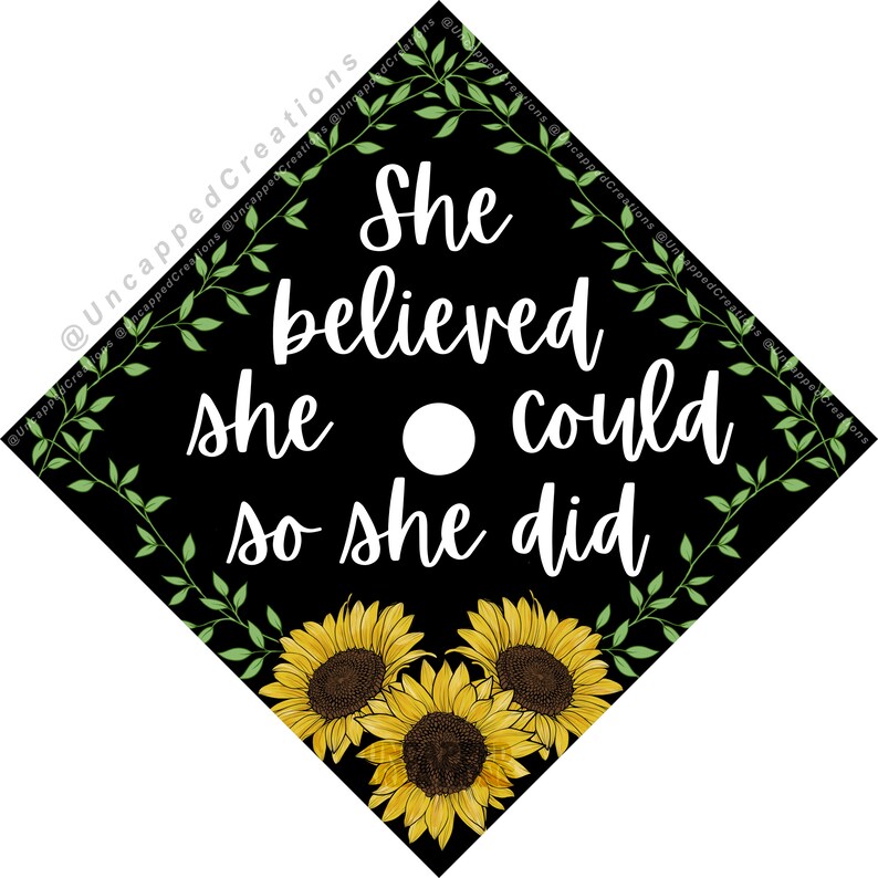 Female Empowerment Grad Cap Design CARDSTOCK Graduation Cap Design she ...