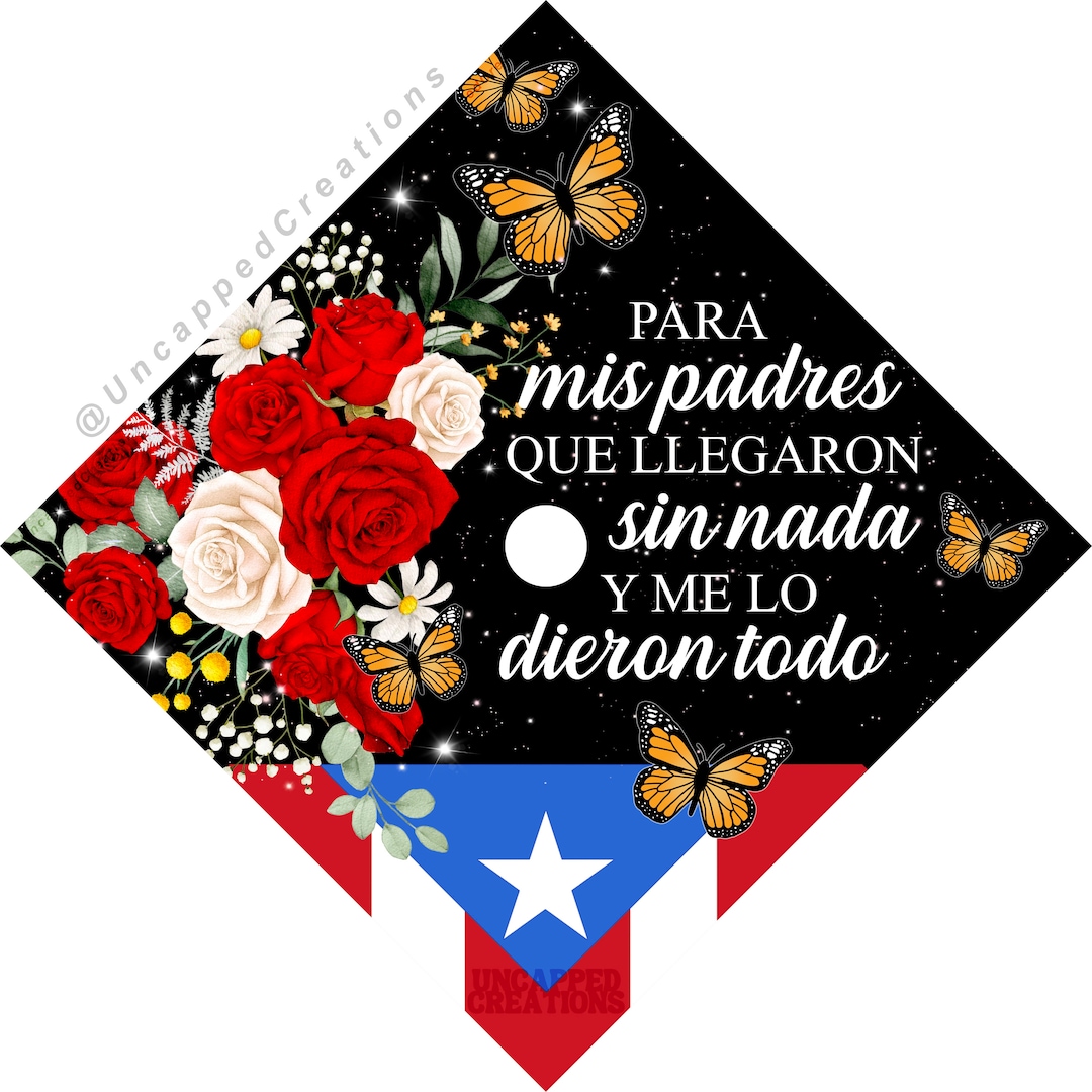Puerto Rican Grad Cap Design CARDSTOCK Graduation Cap Design Puerto ...