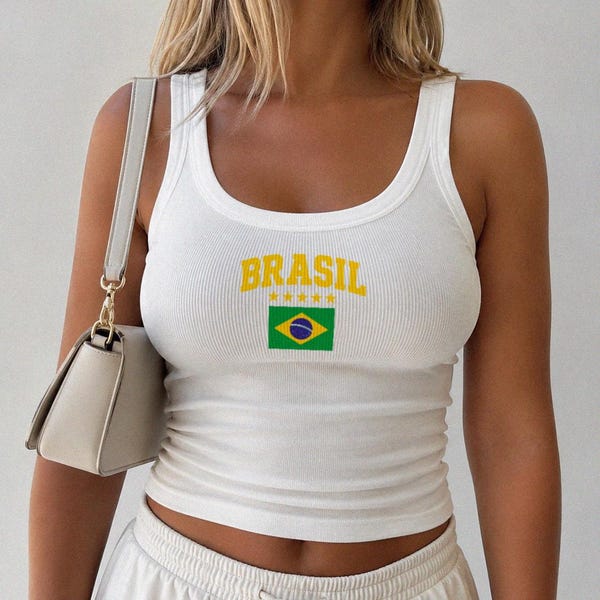 Brasil Flag Tank - Etsy UK