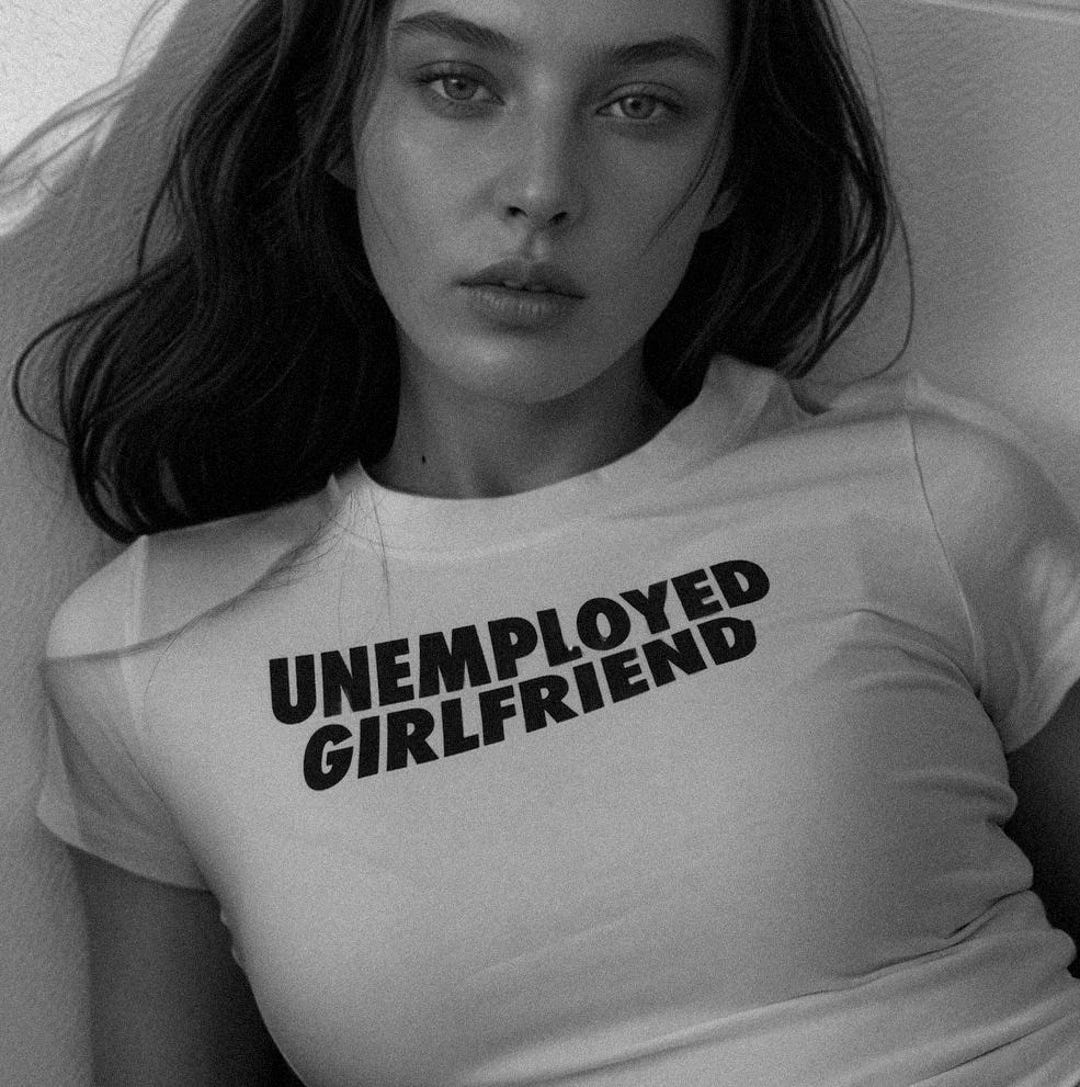 Unemployed Girlfriend Baby Tee - Etsy