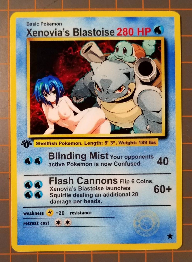 Custom Fan Made Adult Pokemon Card Xenovia's Blastoise | Etsy Custom Fan Made Adult Pokemon Card Xenovia's Blastoise | Etsy