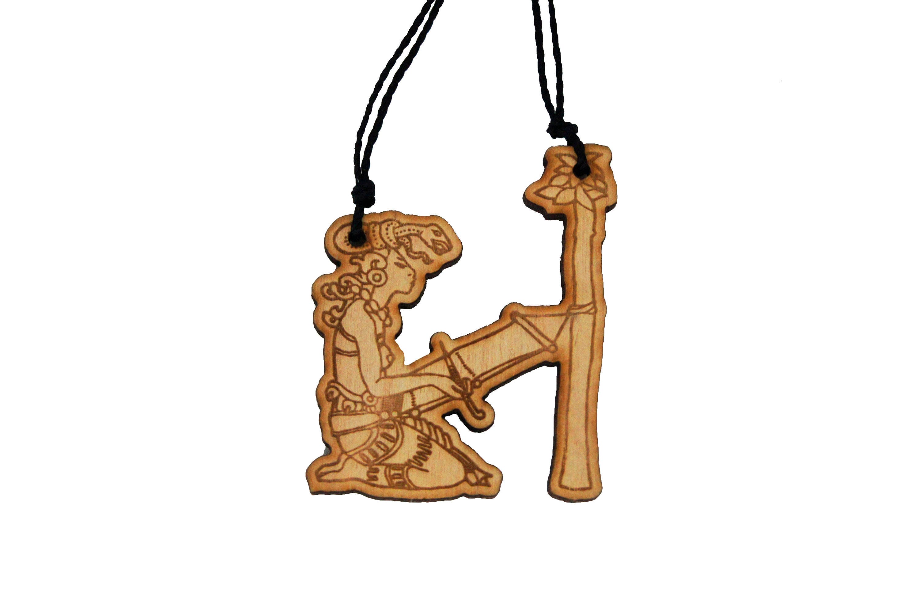 Mayan Goddess Ixchel, Weaver, Maiden, Young Goddess, Wooden Necklace ...