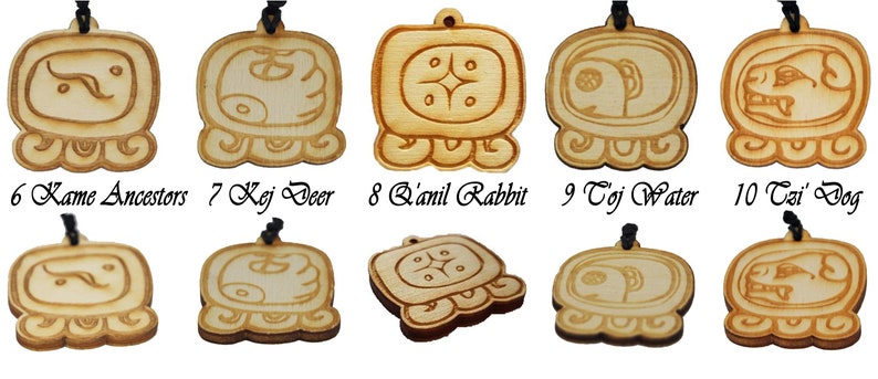 CHOOSE YOURS - Mayan Tzolkin Nagual Amulet, Mayan Calendar, Horoscope ...