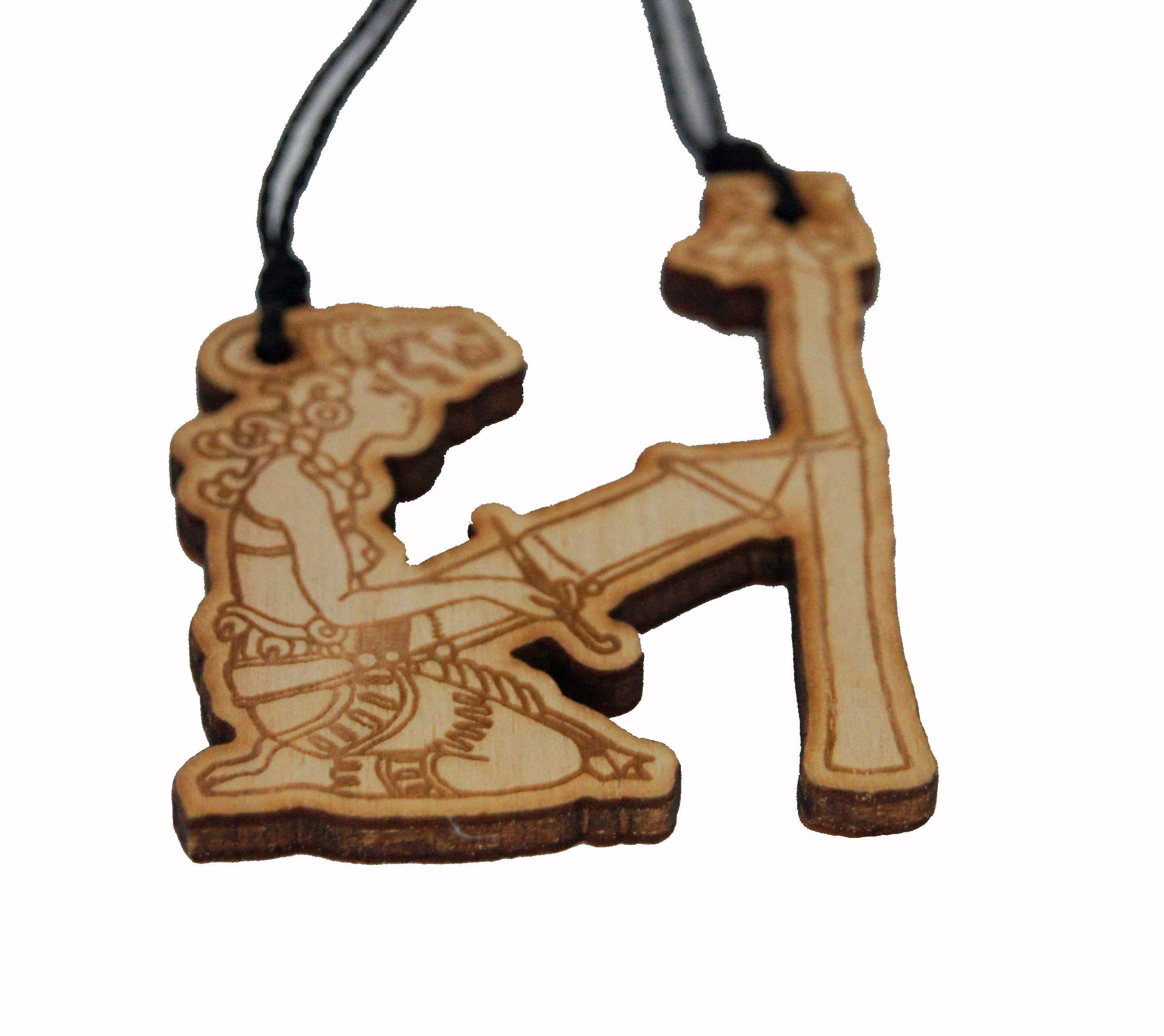 Mayan Goddess Ixchel, Weaver, Maiden, Young Goddess, Wooden Necklace ...