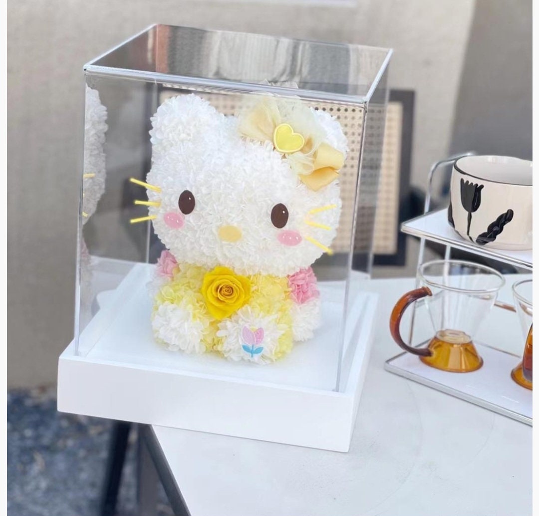 Hello Kitty Preserved Hydrangea Flowers Cartoon Doll - Etsy