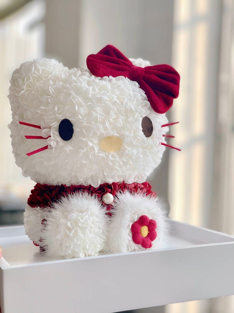 Hello Kitty Preserved Hydrangea Flowers Cartoon Doll - Etsy