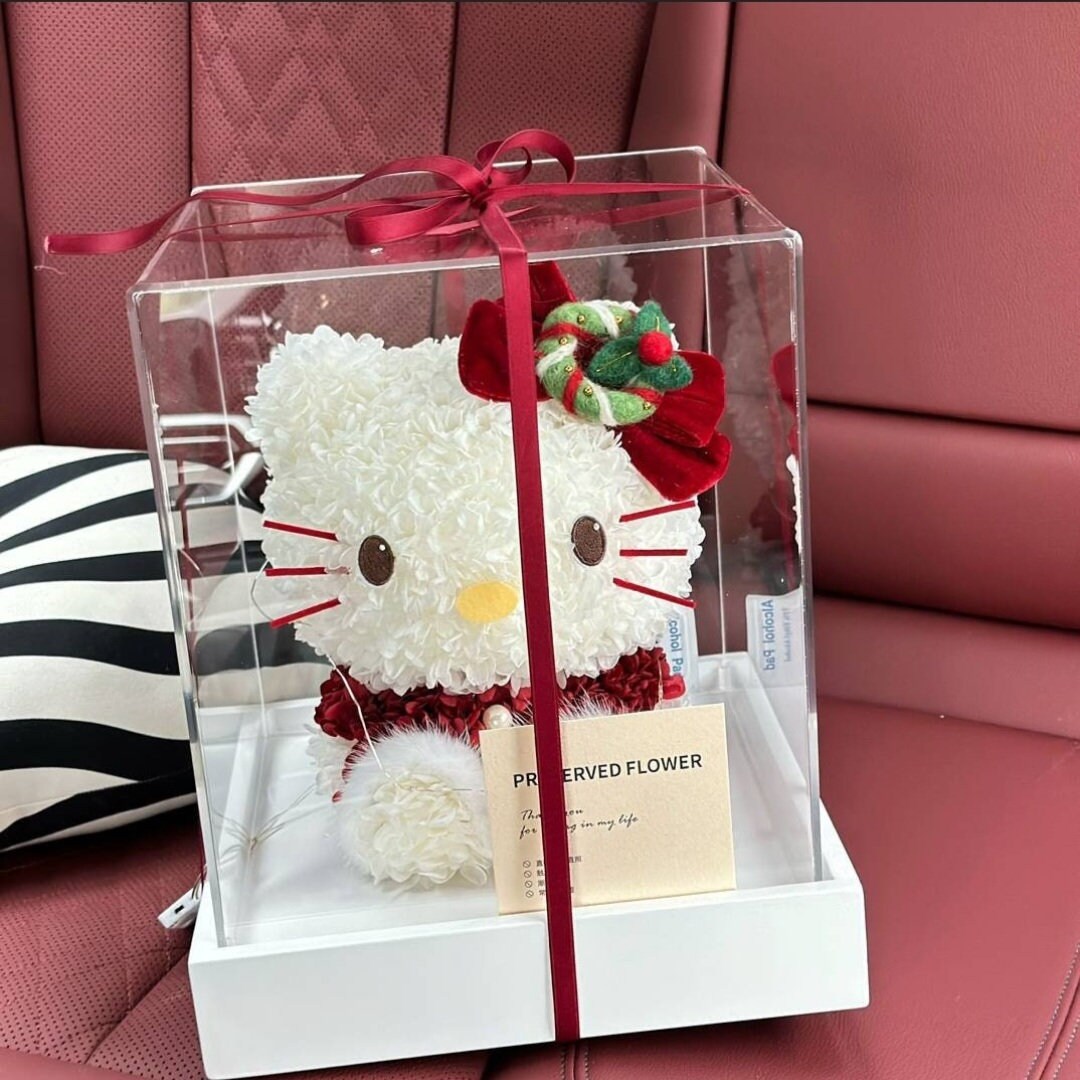 Hello Kitty Preserved Hydrangea Flowers Cartoon Doll - Etsy