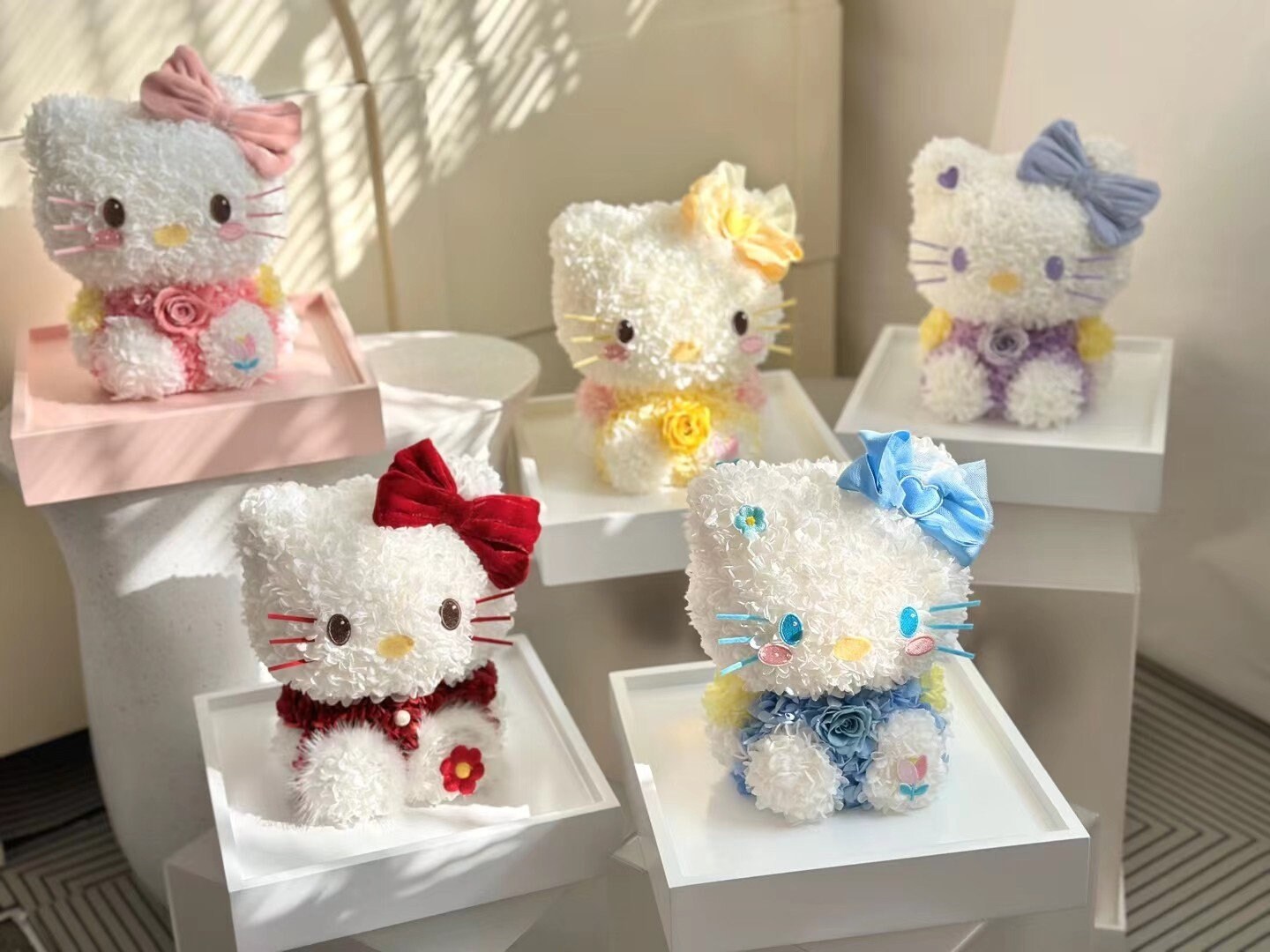 Hello Kitty Preserved Hydrangea Flowers Cartoon Doll - Etsy