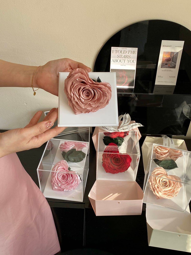 Eternal Heart Forever Roses Mirror Acrylic Gift Box - Etsy