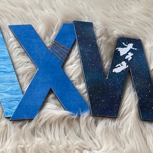 Peter Pan Themed Blue Nursery Letters - Etsy