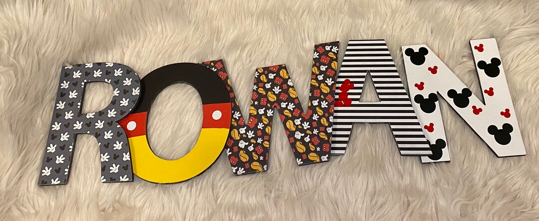 Mickey Mouse Letters - Etsy