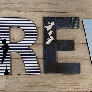 Peter Pan Themed Blue Nursery Letters - Etsy