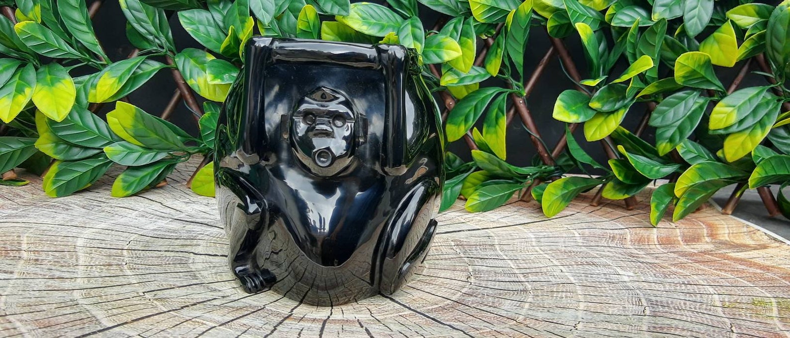 Obsidian Monkey Jar From Texcoco replica - Etsy Denmark