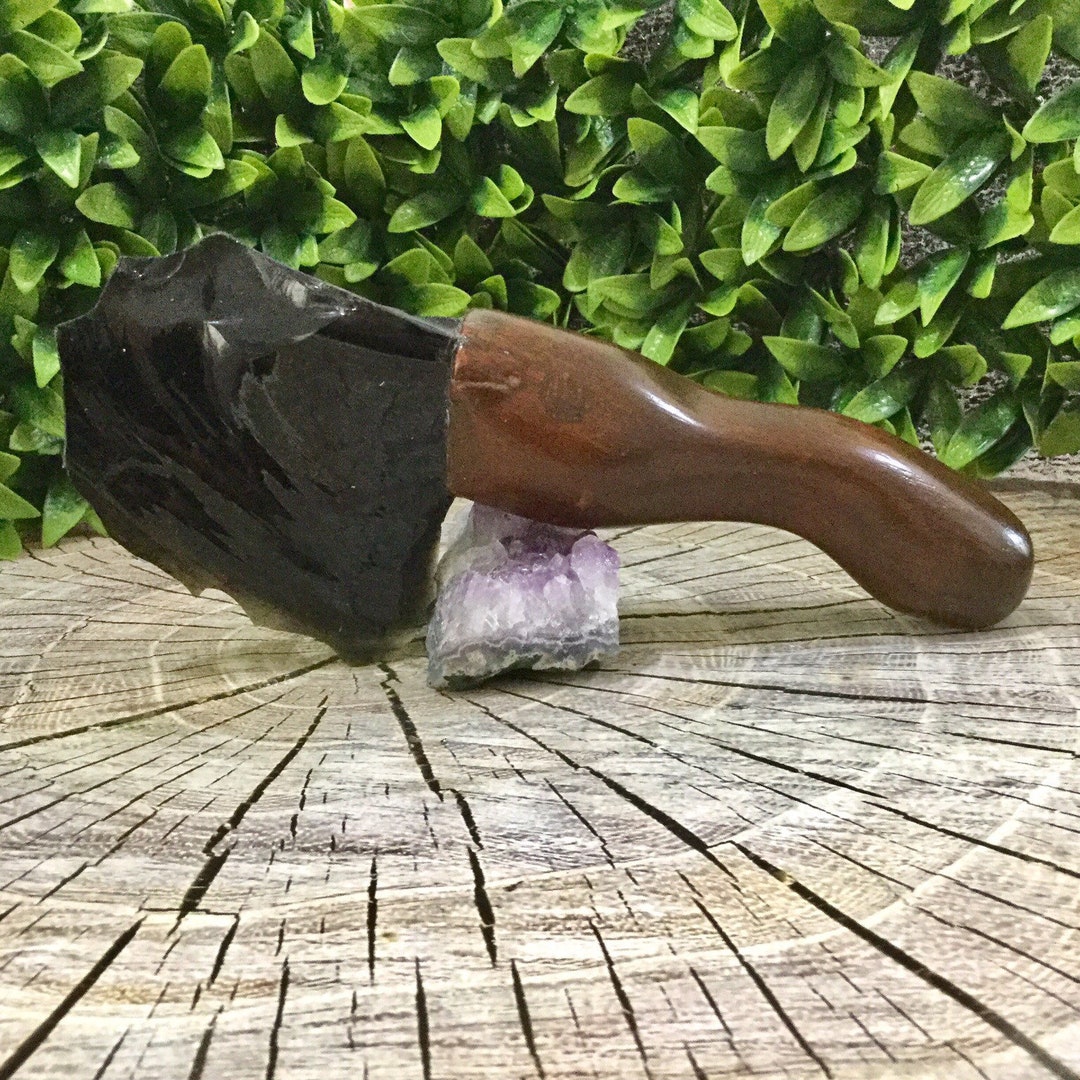 Wooden Obsidian Dagger Opens Large Obsidian Cards - Etsy