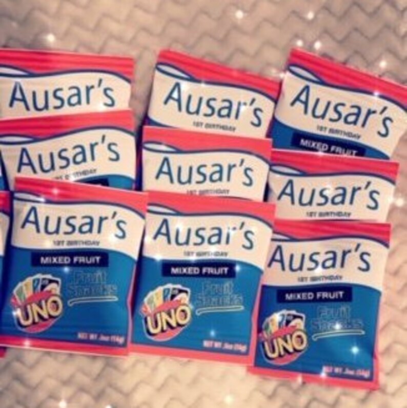 UNO THEMED Fruit Snacks | Etsy