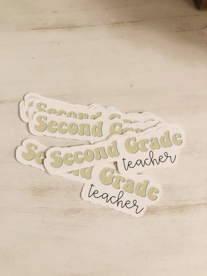 Second Grade Teacher Sticker Teacher Sticker Second Grade - Etsy