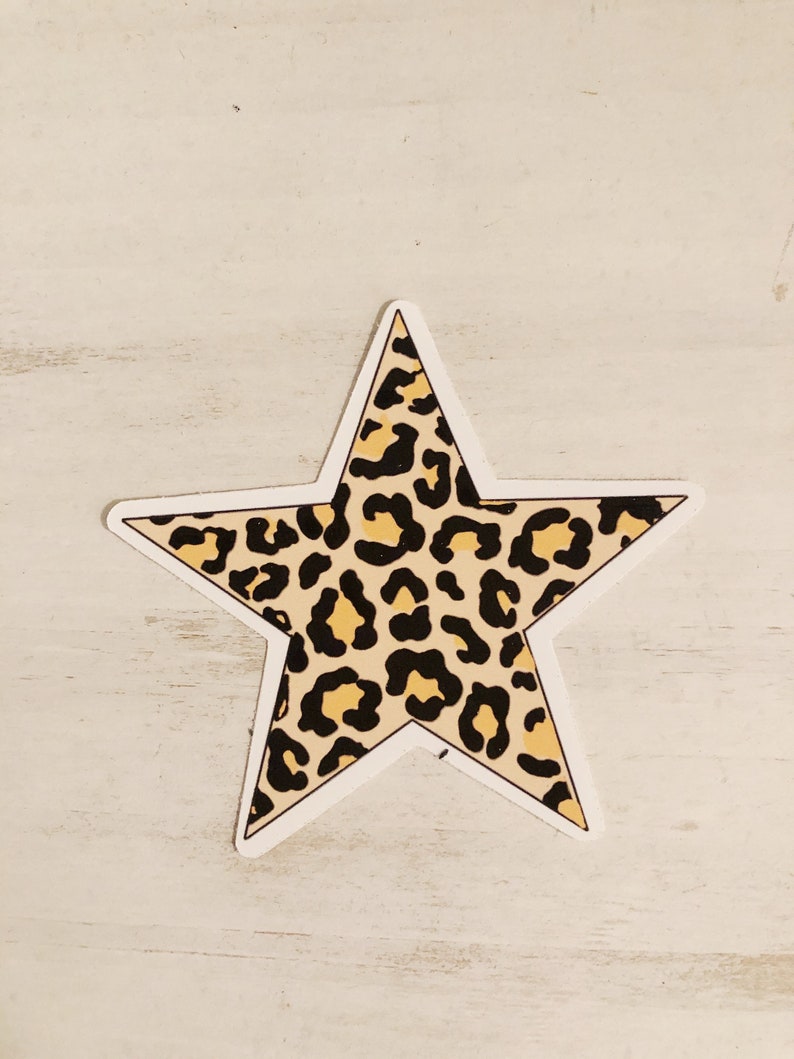 Cheetah Print Star Sticker Cheetah Star Sticker Classic Cheetah Print ...