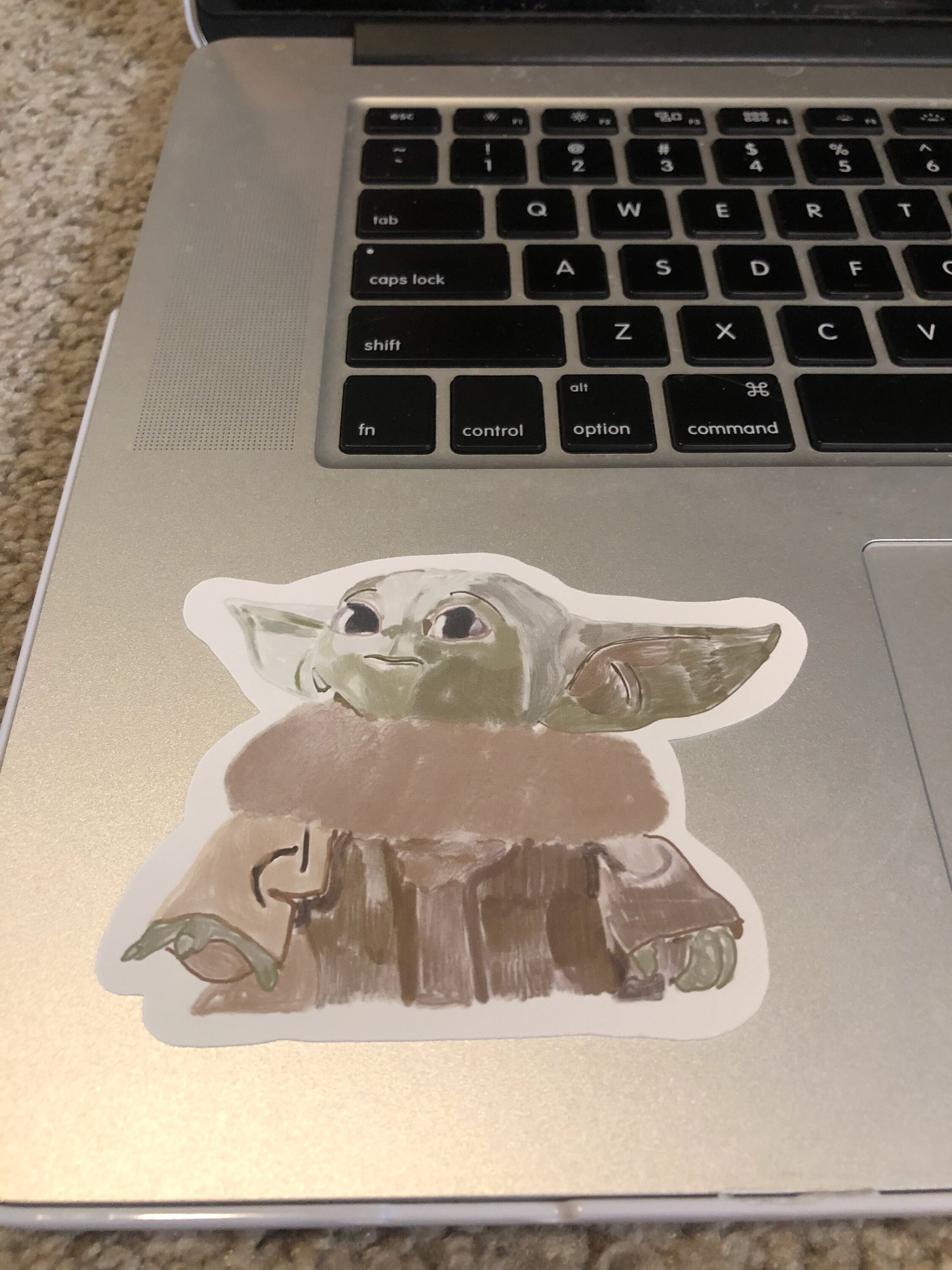 Baby Yoda Sticker | the Child Mandalorian Decal | Weatherproof Laptop ...